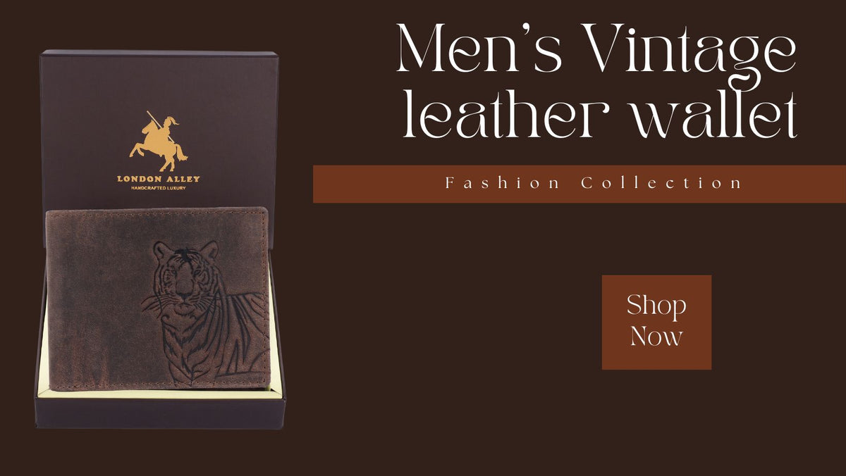 LONDON ALLEY Dave Vintage Brown RFID Blocking Men's Leather Wallet ...